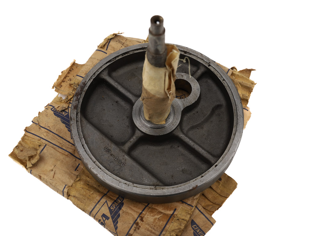 NOS BSA Bantam D1 Flywheel & Spindle 90-0596 - Britcycle Parts Company